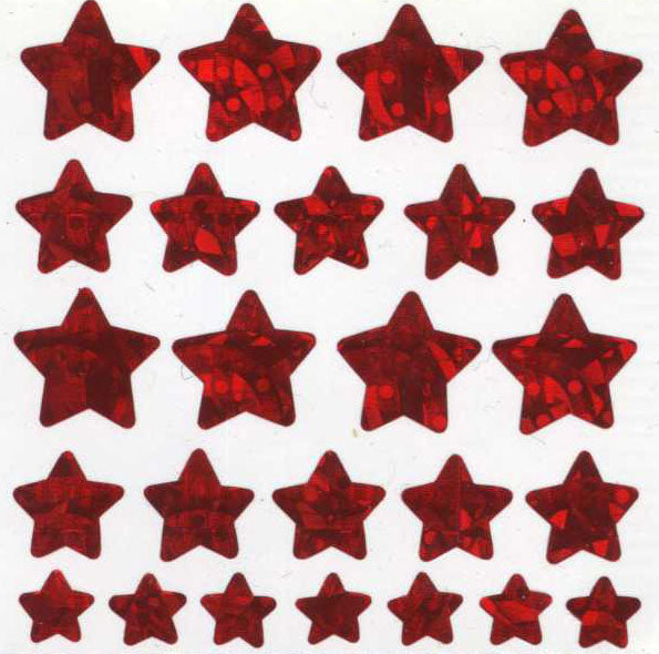 Wholesale - Pack of 12 Prismatic Stickers - Red Star – Stickermagic UK