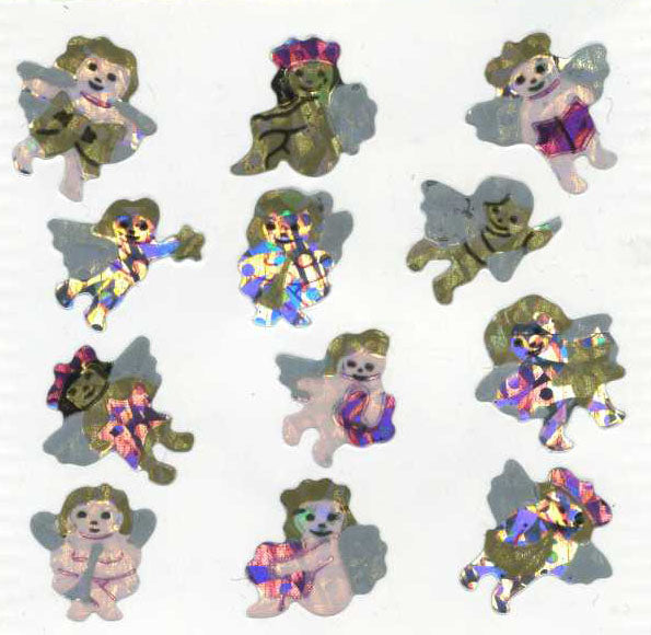 Wholesale - Pack of 12 Prismatic Stickers - Cherub Angels – Stickermagic UK