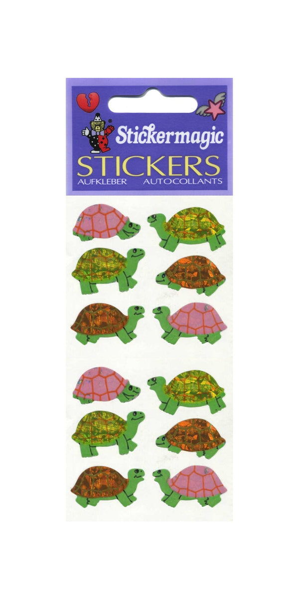 Pack of Prismatic Stickers - Multicoloured Tortoises – Stickermagic UK